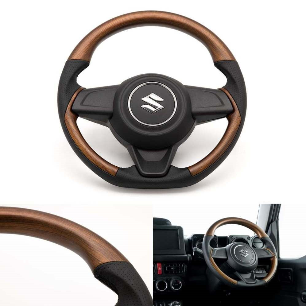 SHOWA GARAGE Leather Combination Steering Wheel Matte Jimny JB74 SWIFT ...